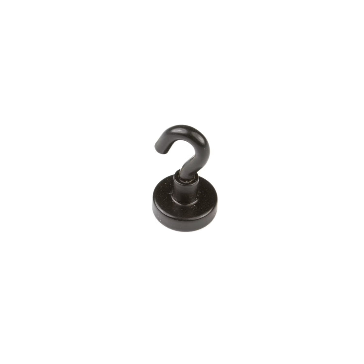 Sort krogmagnet, stærk | Pottemagnet med krog, Sort Ø16 mm.